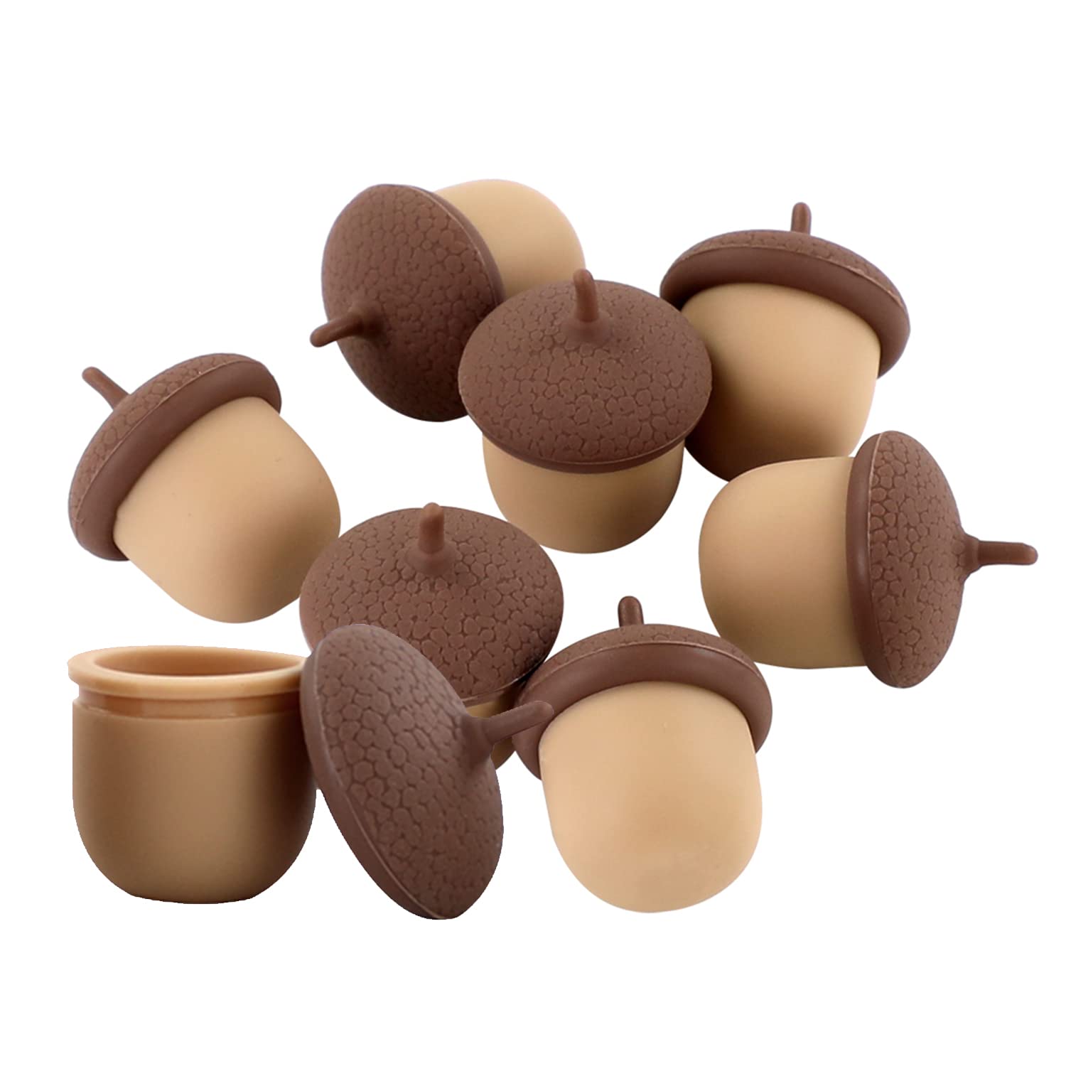 YHSWE 8pcs 5ml Pine Cone Non-stick Food Grade Silicone Wax Container Multi Use Silicone Jars for Wax, Essential Oil, Lip Balm, Shatter, Spices, brown