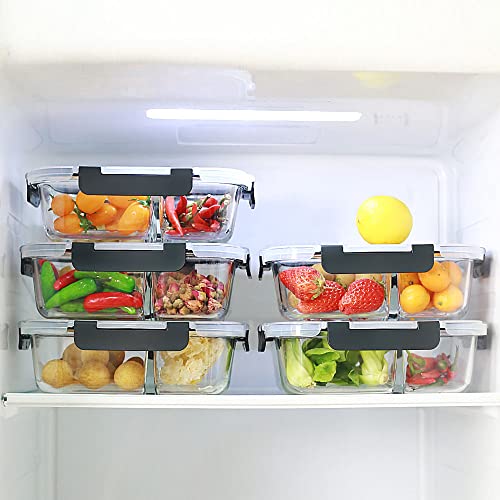 DAS TRUST 3 Pack Bento Box Glass Meal Prep Containers 3 Compartments Glass Food Storage Containers with Lids Meal Prep Bowls Lunch Box Glass Food Prep Containers Lunch Container Oven Safe