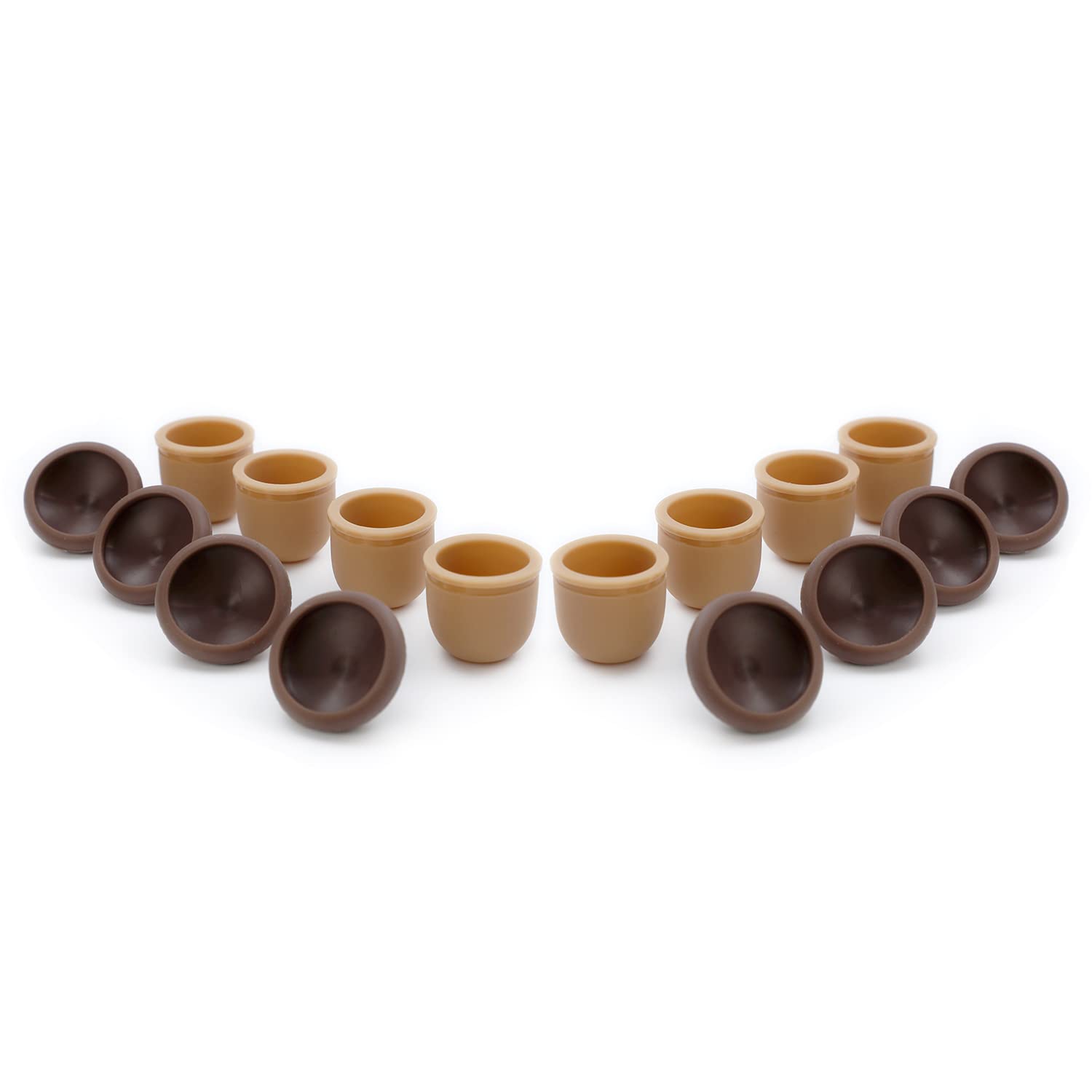 YHSWE 8pcs 5ml Pine Cone Non-stick Food Grade Silicone Wax Container Multi Use Silicone Jars for Wax, Essential Oil, Lip Balm, Shatter, Spices, brown