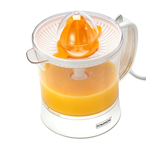 Dominion BPA-Free CitroMax Electric Citrus Juicer Extractor, Compact Volume Pulp Control, Oranges, Lemons, Limes, Grapefruits with Easy Pour Spout, 34oz, White