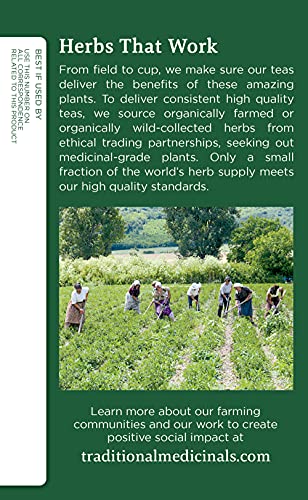 Traditional Medicinals Organic Raspberry Leaf Herbal Tea Caffeine Free, (Pack of 4) Total 64 Total Bag Tea