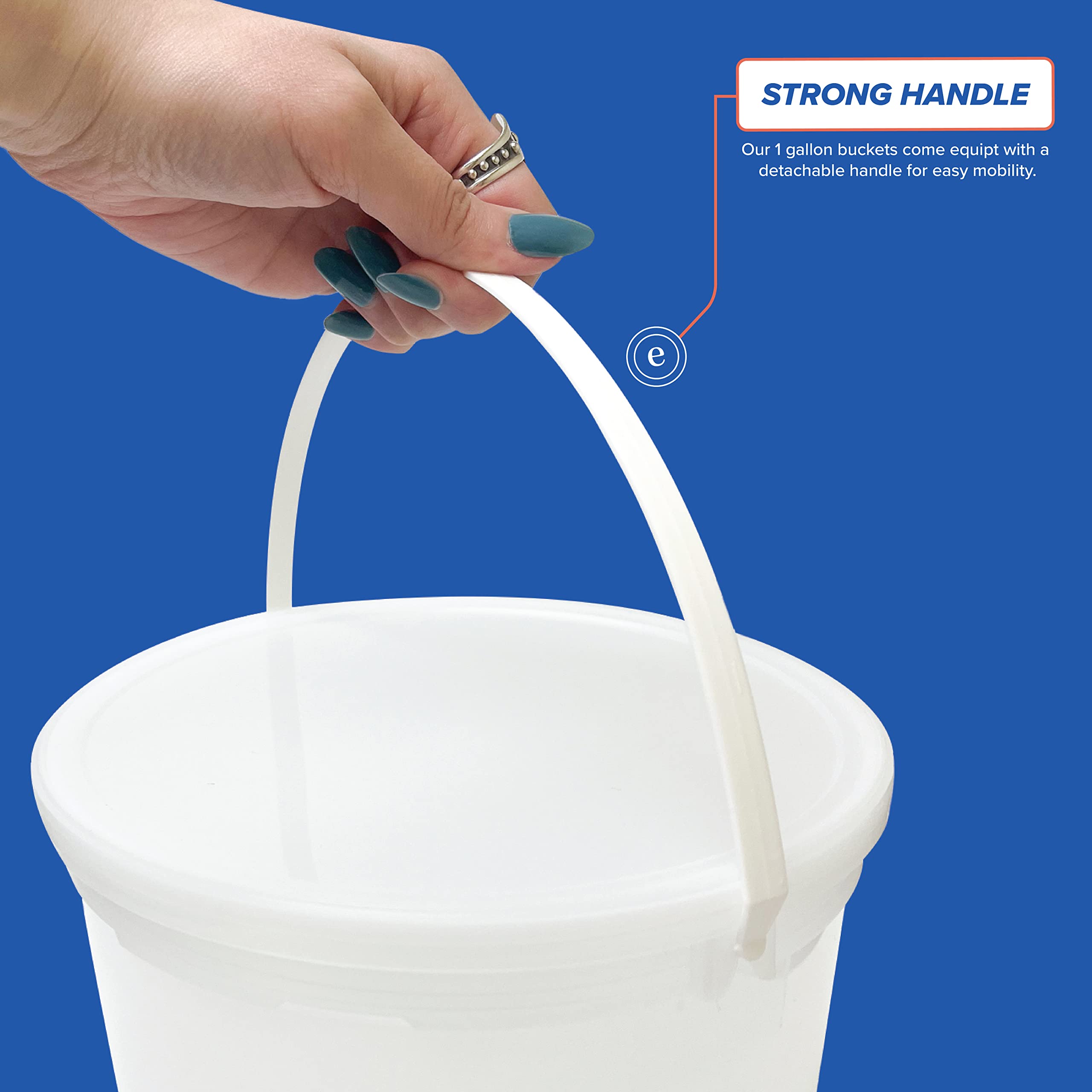 ePackageSupply 1 Gallon Food Grade Freezer Safe Round Plastic Bucket with Lids, Made in USA, BPA Free, Premium HPDE, Ice Cream, Soup, prep containers, 25 Pack
