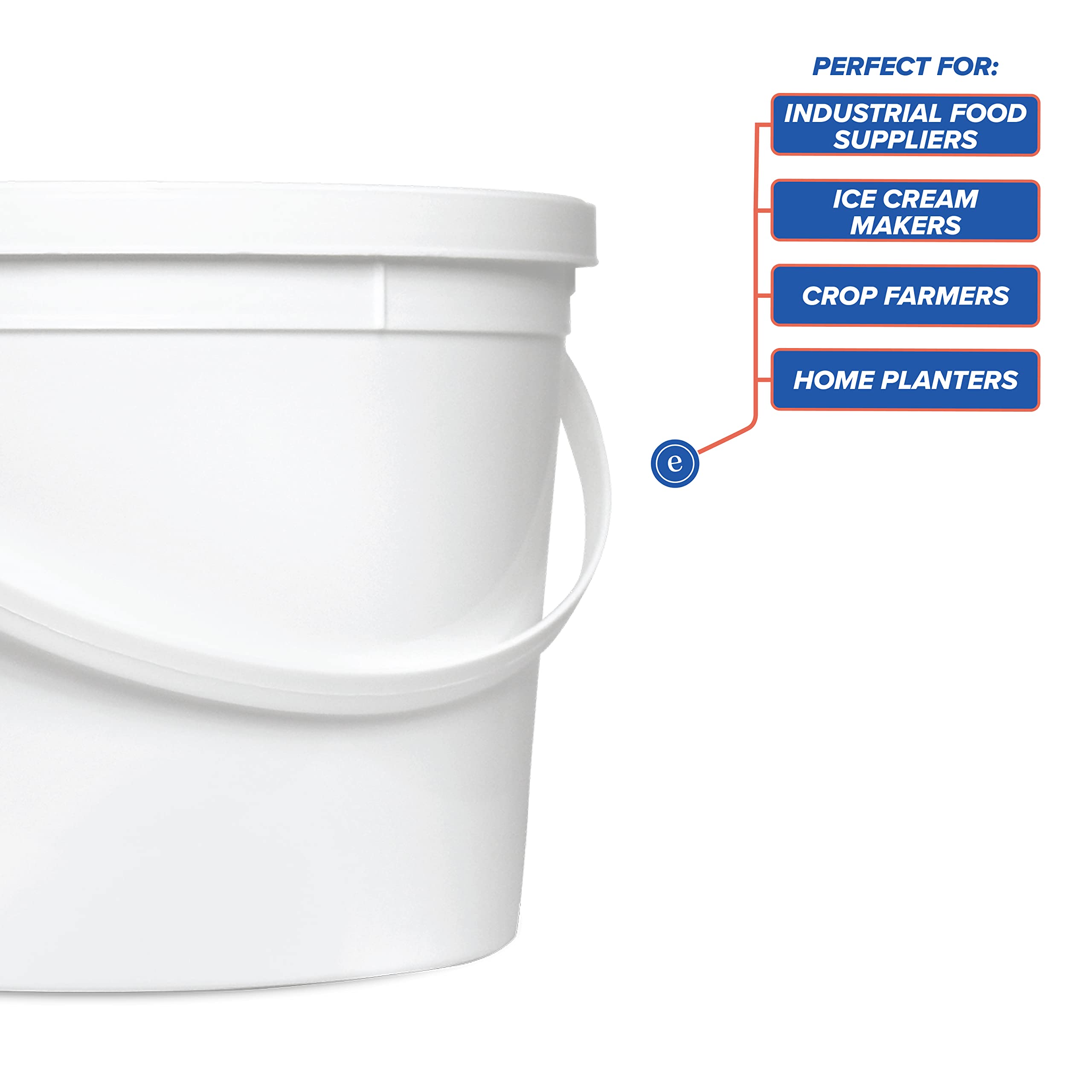 ePackageSupply 1 Gallon Food Grade Freezer Safe Round Plastic Bucket with Lids, Made in USA, BPA Free, Premium HPDE, Ice Cream, Soup, prep containers, 25 Pack