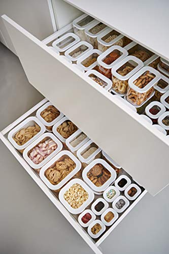 Mepal - Storage Container Modula 4-Piece Set β Clear Food Container with Lid - Kitchen Organizers & Plastic Storage Boxes β Stackable & Airtight β 4 x 2000 ml β White