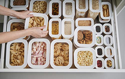 Mepal - Storage Container Modula 4-Piece Set β Clear Food Container with Lid - Kitchen Organizers & Plastic Storage Boxes β Stackable & Airtight β 4 x 2000 ml β White