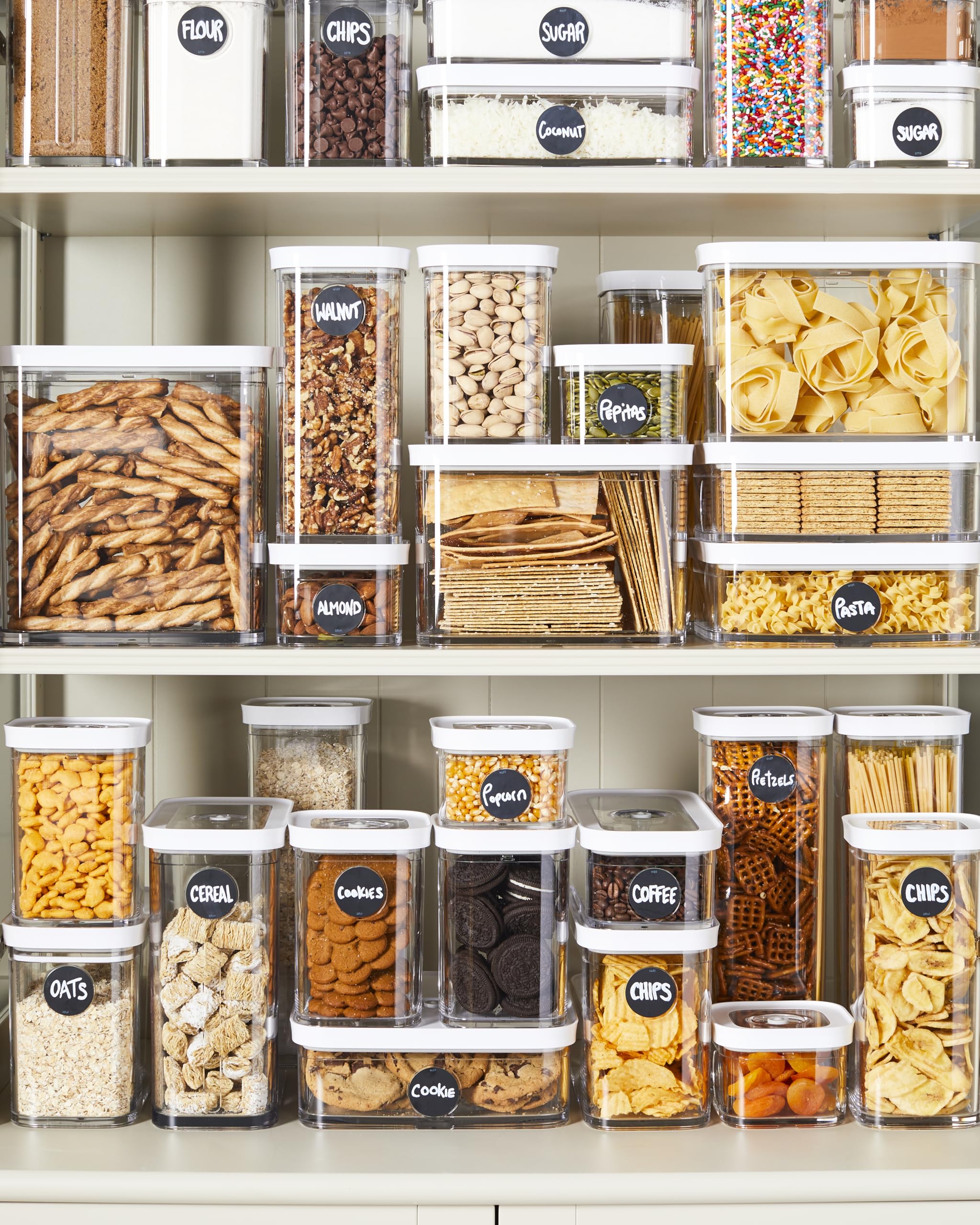 ZWILLING Fresh & Save CUBE Storage Organizer, 5-Piece Medium Set, Pantry Organizers and Storage, Plastic, BPA-Free Airtight Dry Food Storage Container for Storing Almonds, Banana Chips, Nuts and more