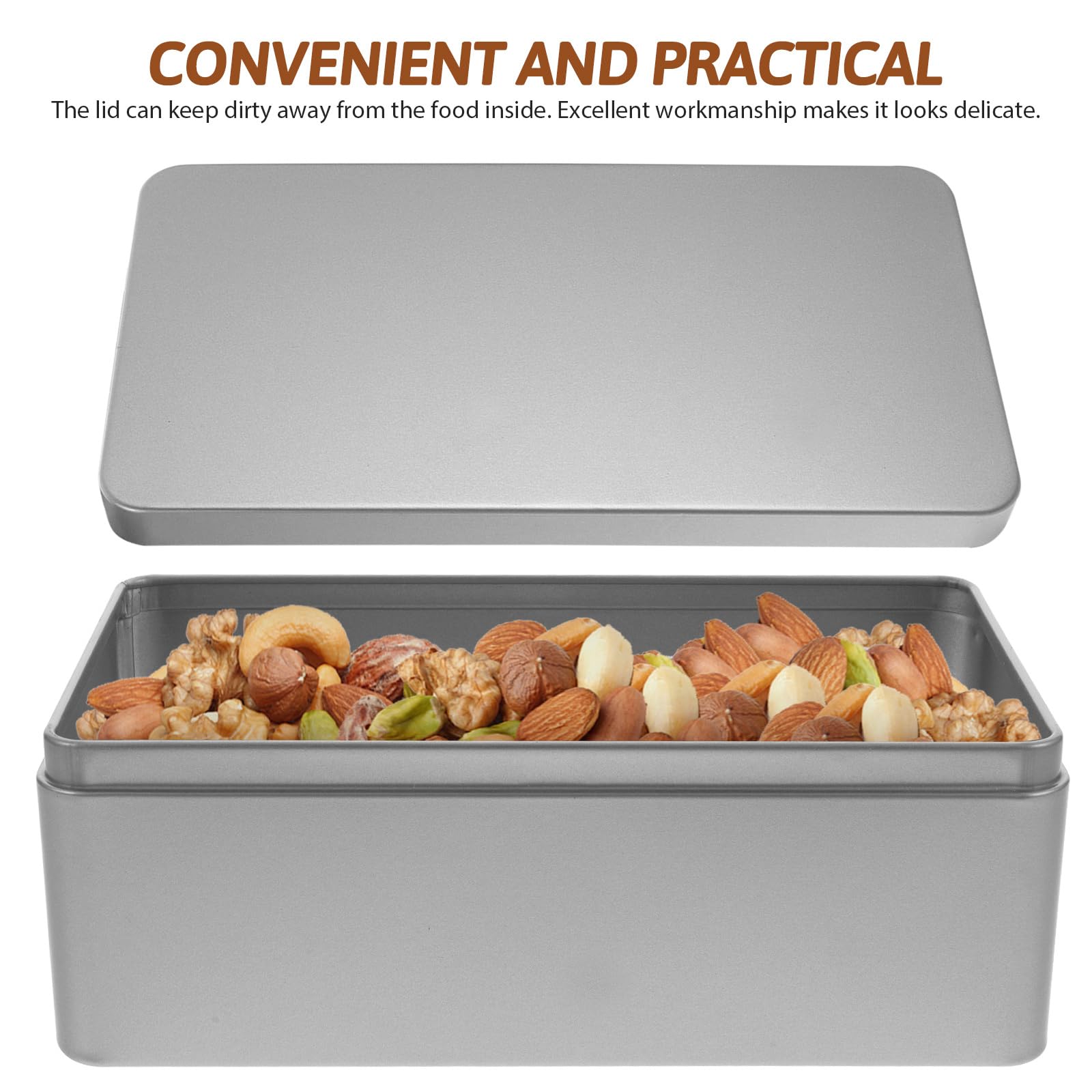 Luxshiny 2Pcs Tin Storage Boxes Lids Tea Leaf Candy Crafts Portable Tinplate Containers Home Organizer Decorative Storage Boxes with Lids