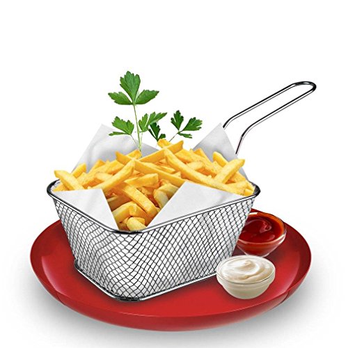 Stainless Steel Chef Basket Mini Fry Baskets Fryer Cooking French Fries Basket