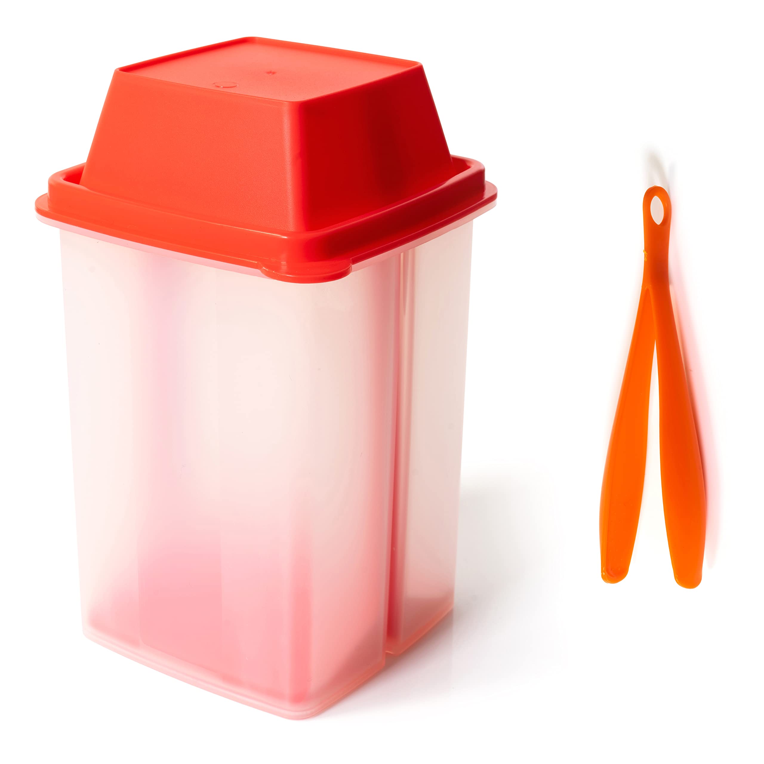 BloxBerry Pickle Jar with Strainer Insert - Plastic Leak Proof Food Saver Container - For Fresh Fruit or Pickled Vegetables - Complete with Tongs