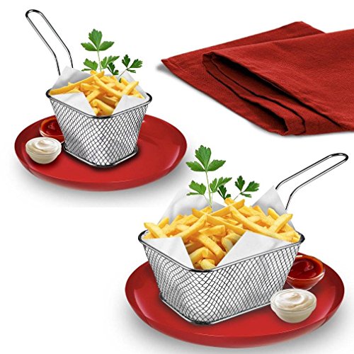 Stainless Steel Chef Basket Mini Fry Baskets Fryer Cooking French Fries Basket