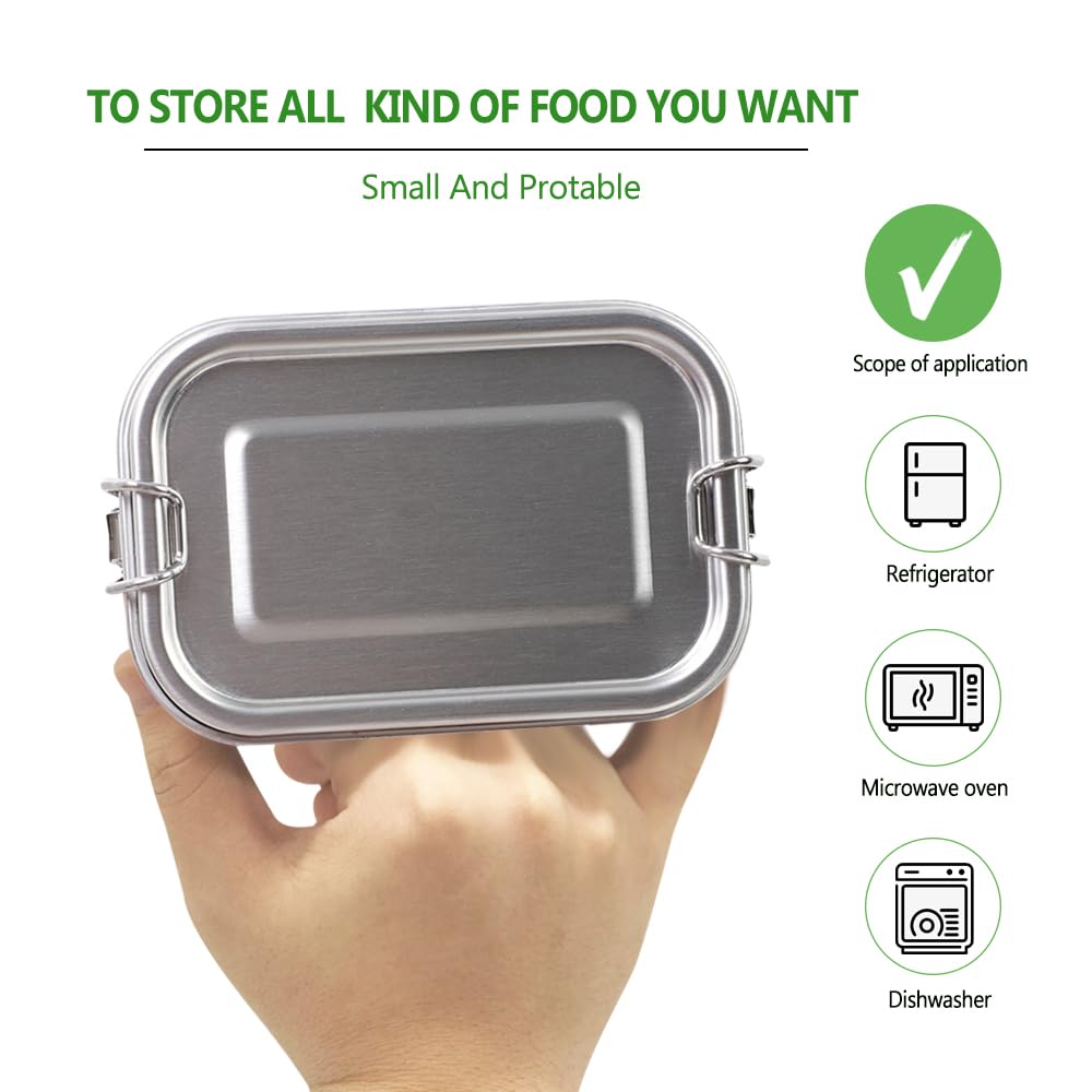 BEFOY Small Stainless Steel Food Storage Containers Set | Reusable Metal Lunch Snack Boxes Food Prep Container with Lids Freezer & Dishwasher Safe | 550 ml | BPA-Free Plastic-Free