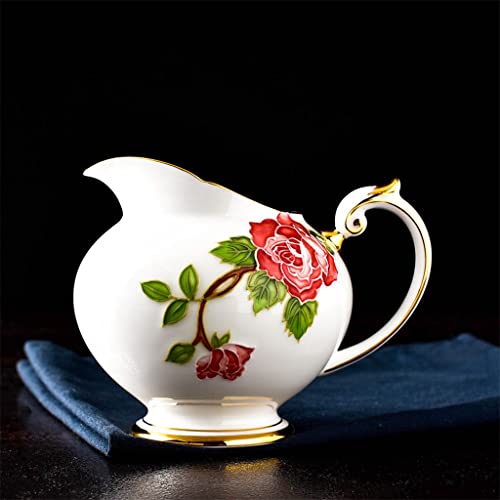 DNATS 15pc Set, Flower Embossed Porcelain Coffee Pot Cup Set, Dish Crown Design Dish, Palace Cup Set, Vintage Tea Party