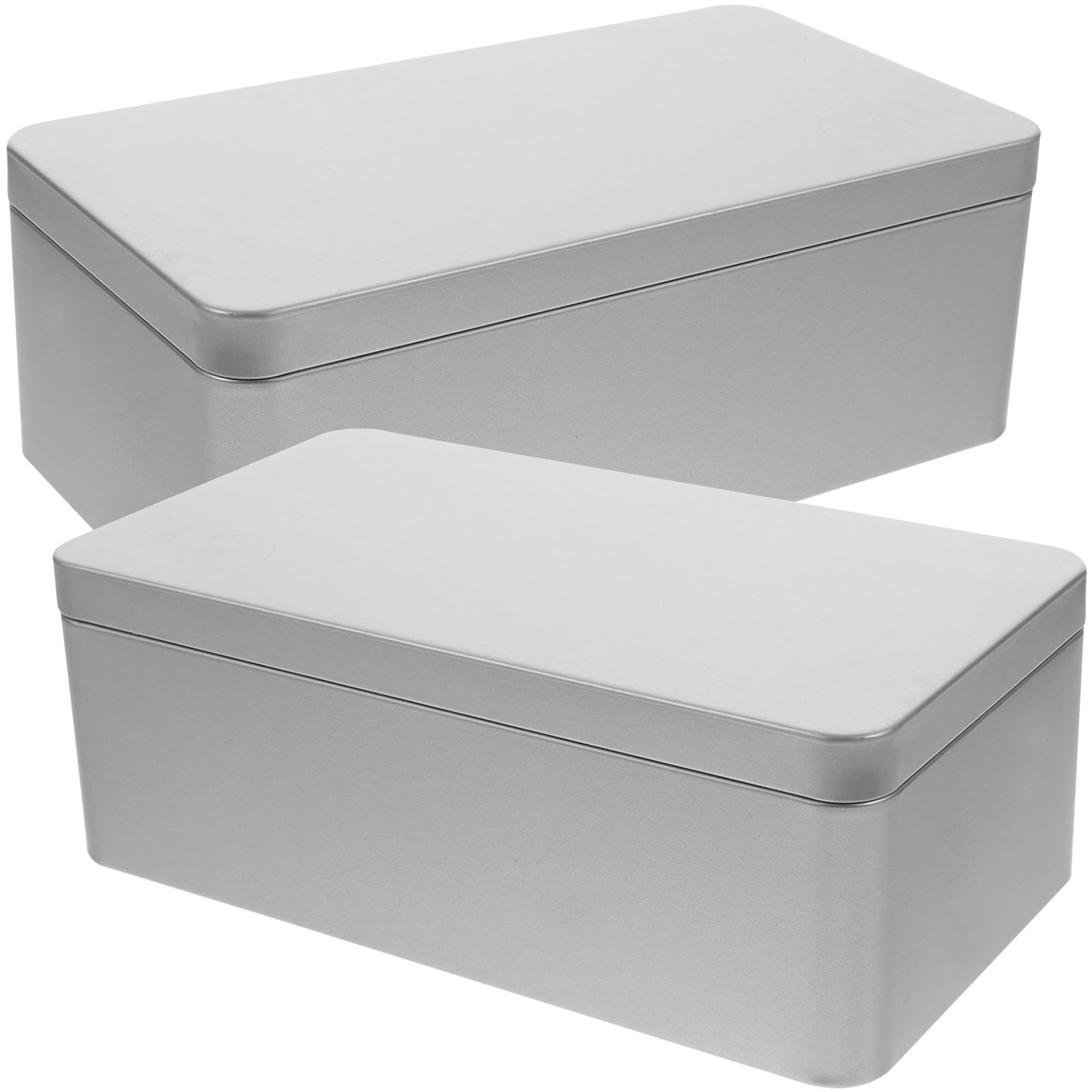 Luxshiny 2Pcs Tin Storage Boxes Lids Tea Leaf Candy Crafts Portable Tinplate Containers Home Organizer Decorative Storage Boxes with Lids