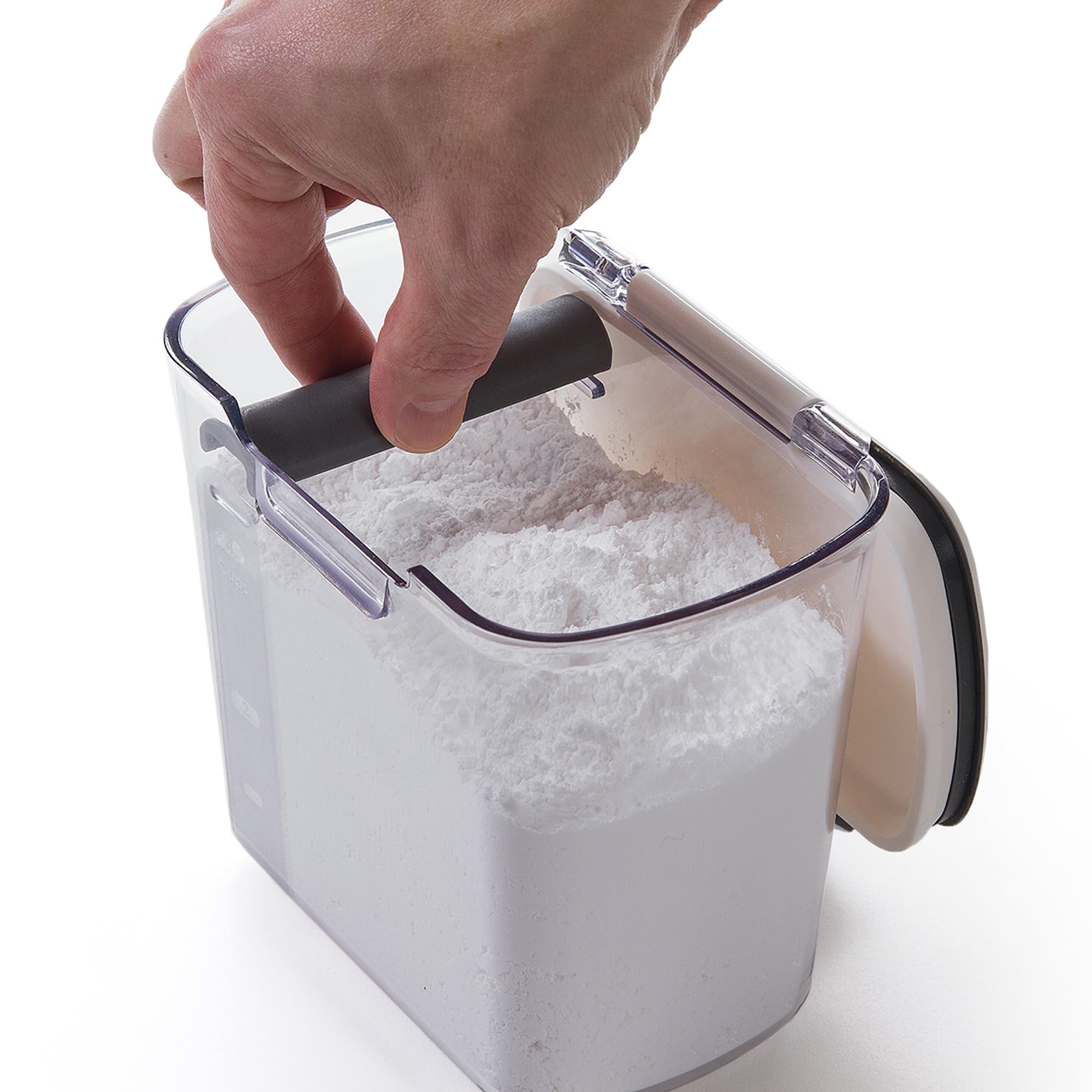 Progressive International Prepworks ProKeeper 2- Piece Kitchen Clear Food Baker's Kitchen Storage Organization Canister Set (Powdered Sugar 1.4-Quart)