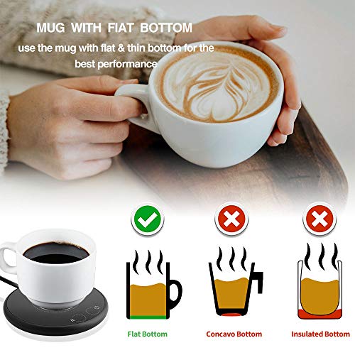 Smart Coffee Mug Warmer, Electric Beverage Warmer,with Two Temperature Control for Office or Home Use with Electric Cup Beverage Plate for Cocoa/Tea/Water/Milk/Candle Warmer Plate