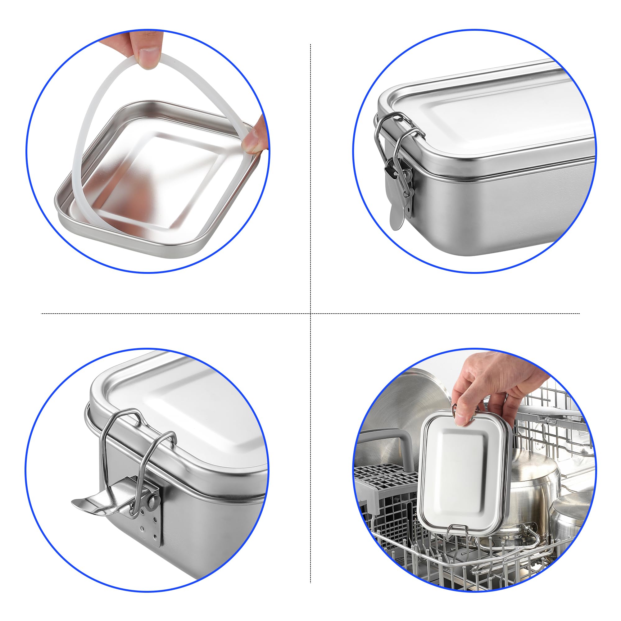 BEFOY Small Stainless Steel Food Storage Containers Set | Reusable Metal Lunch Snack Boxes Food Prep Container with Lids Freezer & Dishwasher Safe | 550 ml | BPA-Free Plastic-Free