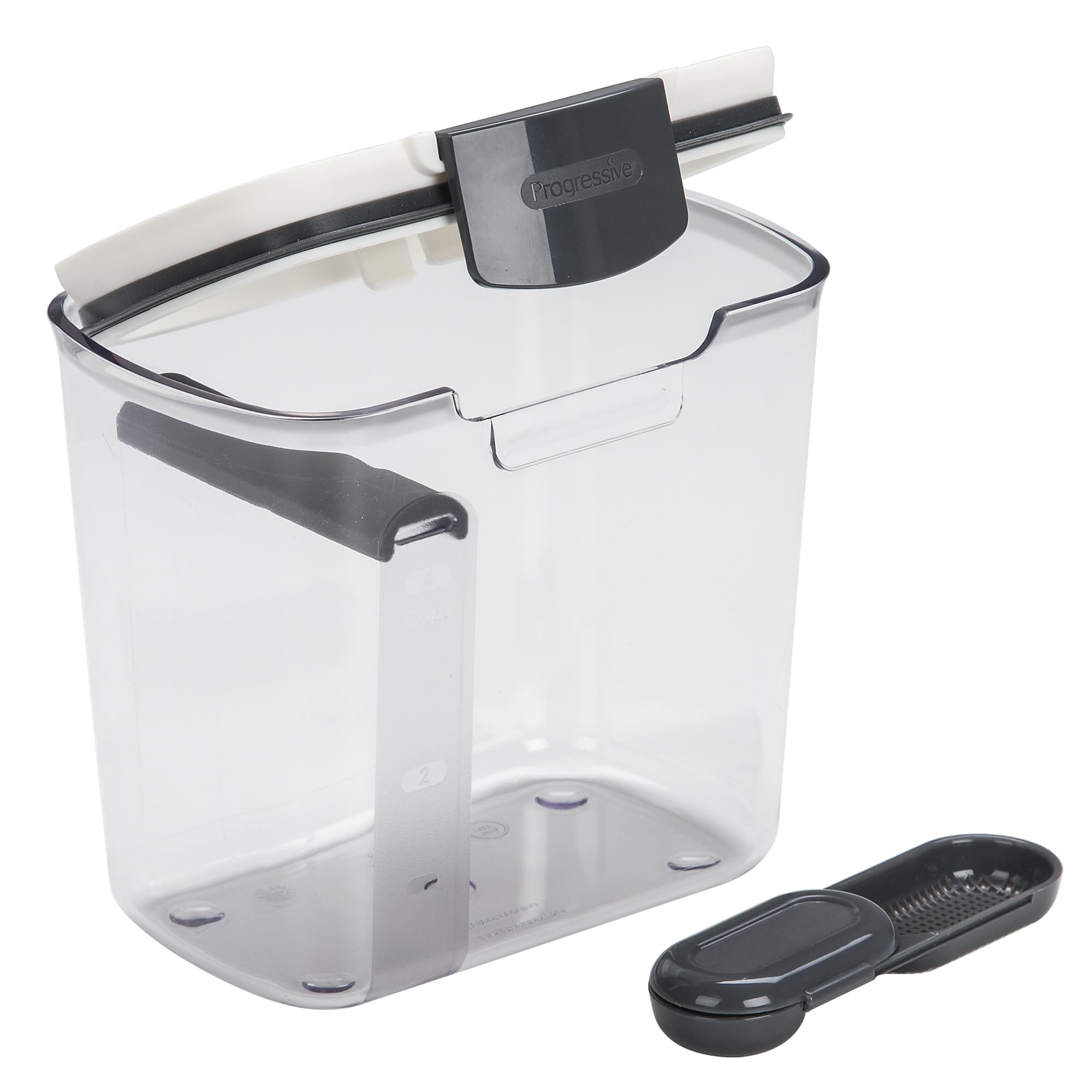 Progressive International Prepworks ProKeeper 2- Piece Kitchen Clear Food Baker's Kitchen Storage Organization Canister Set (Powdered Sugar 1.4-Quart)
