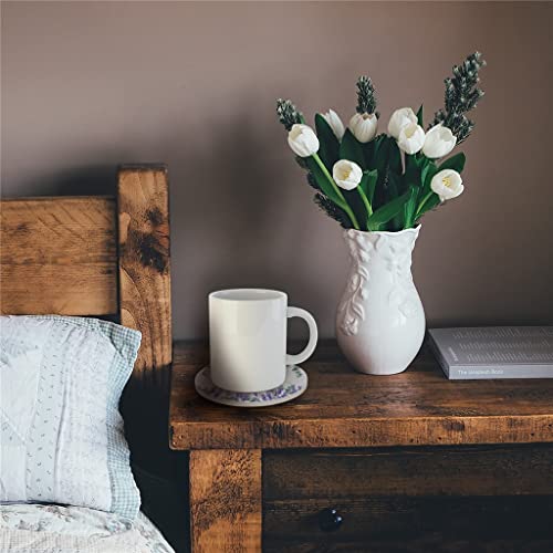QUANJJ Autumn Flower Leaves Farmhouse Coasters Ceramic Set Round Absorbent Drink Coaster Coffee Tea Cup Placemats Table Mat (Color : D, Size : 4pcs)