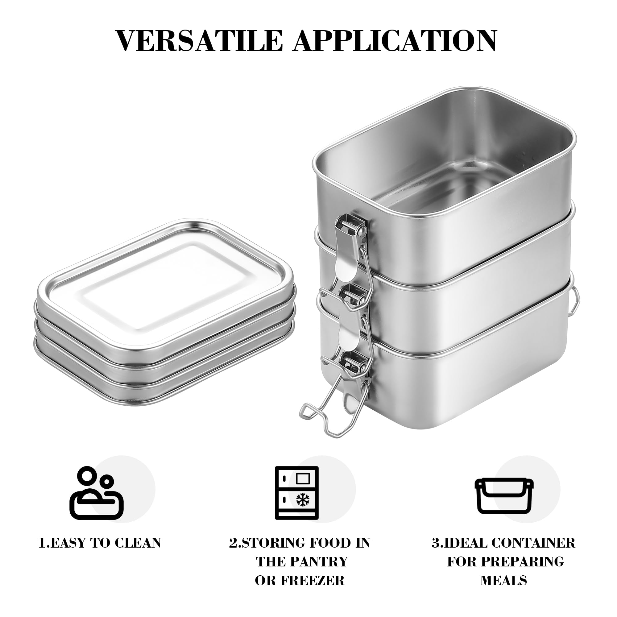 BEFOY Small Stainless Steel Food Storage Containers Set | Reusable Metal Lunch Snack Boxes Food Prep Container with Lids Freezer & Dishwasher Safe | 550 ml | BPA-Free Plastic-Free