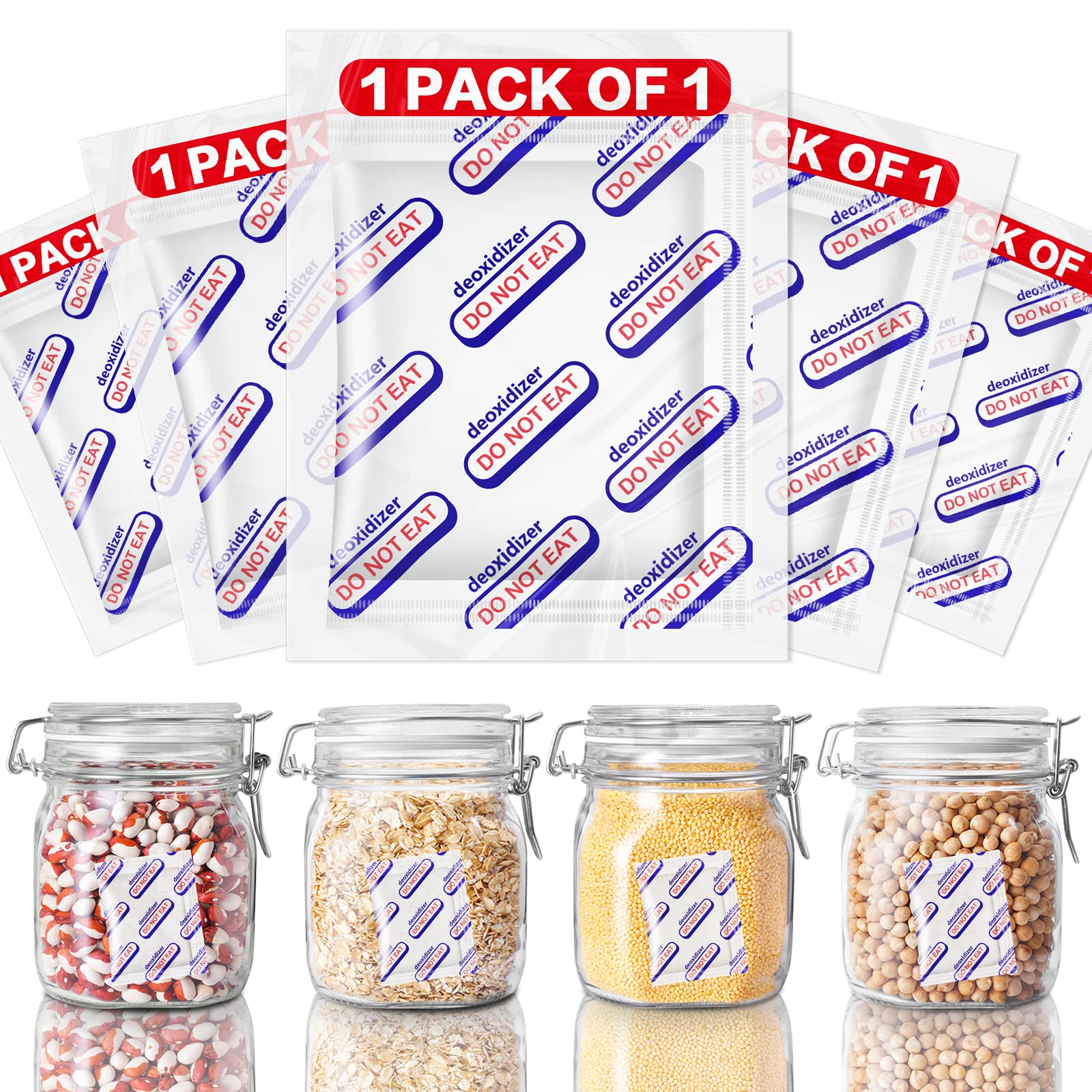 300 cc Oxygen Absorbers For Food Storage Individually Wrapped 100 Pack (1 Pack Of 1) O2 Absorbers Food Grade Oxygen Absorbers for Long Term Food Storage