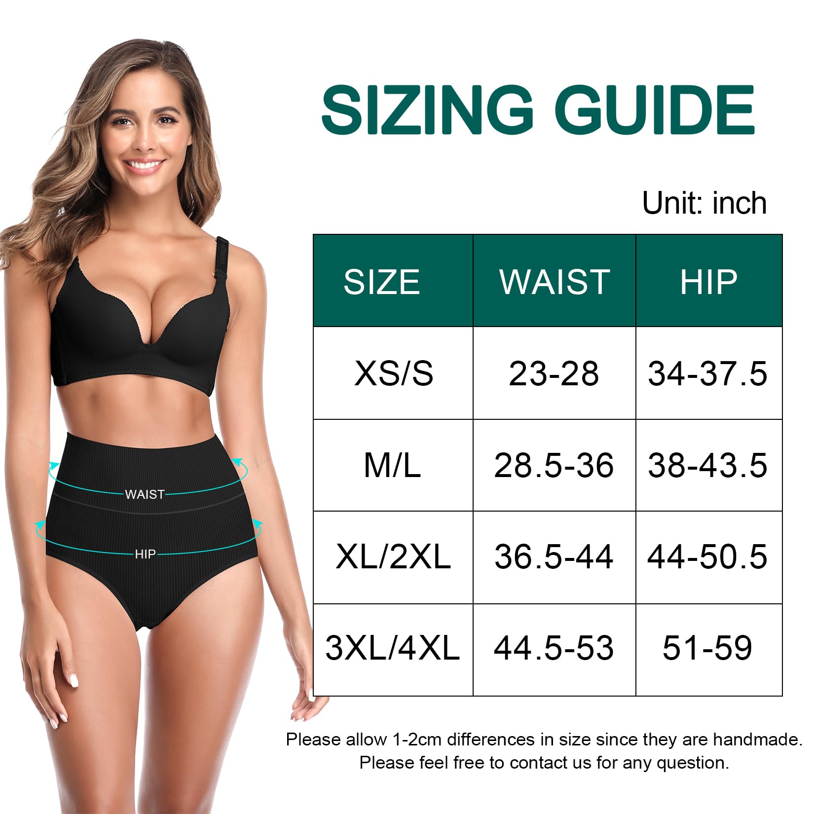 JojoQueen Underwear for Women,Cotton High Waist Underwear for Women Full Coverage Soft Comfortable Briefs Panty