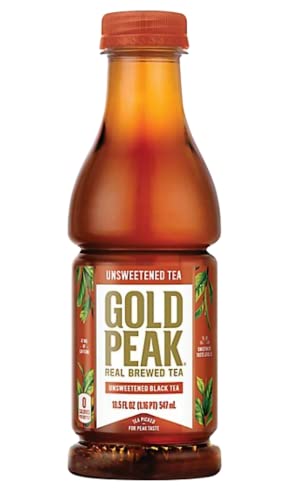 Gold Peak Unsweetened Black Tea Bottles, 18.5 fl oz, 6 Pack