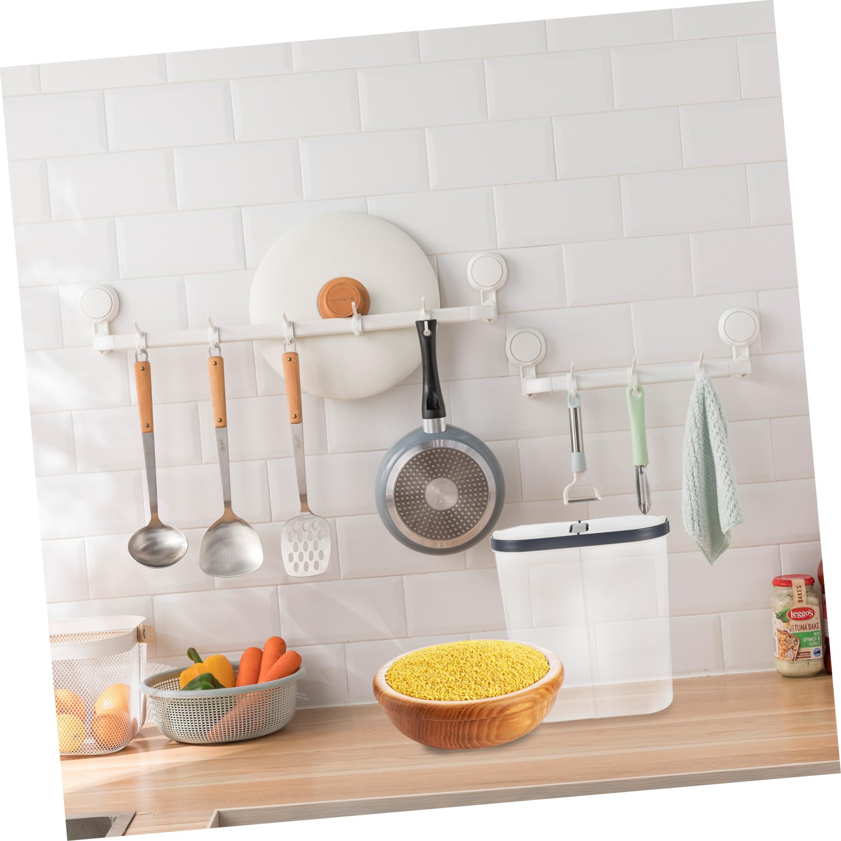 CAXUSD Airtight Rice Dispenser Storage Container Sealed Grain Storage Box for Rice and Cereal Dry Food Box with Compartment Kitchen Pantry Organization