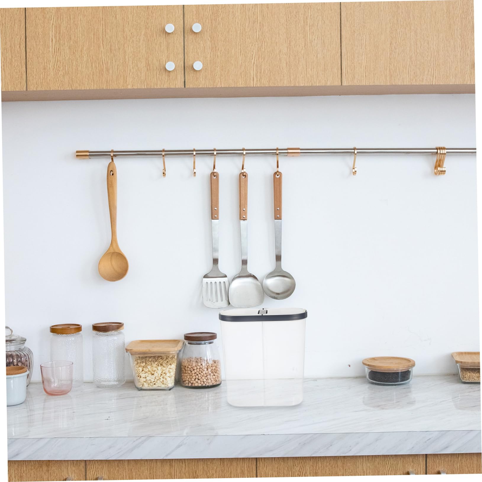 CAXUSD Airtight Rice Dispenser Storage Container Sealed Grain Storage Box for Rice and Cereal Dry Food Box with Compartment Kitchen Pantry Organization