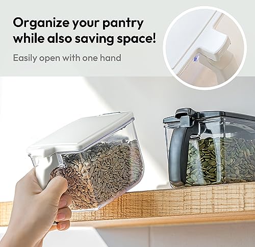 carrotez 2 Pack Airtight Spice Containers with Labels and Spoons, Food Storage Containers for Herbs, Coffee, Seasoning Organization, BPA free - White