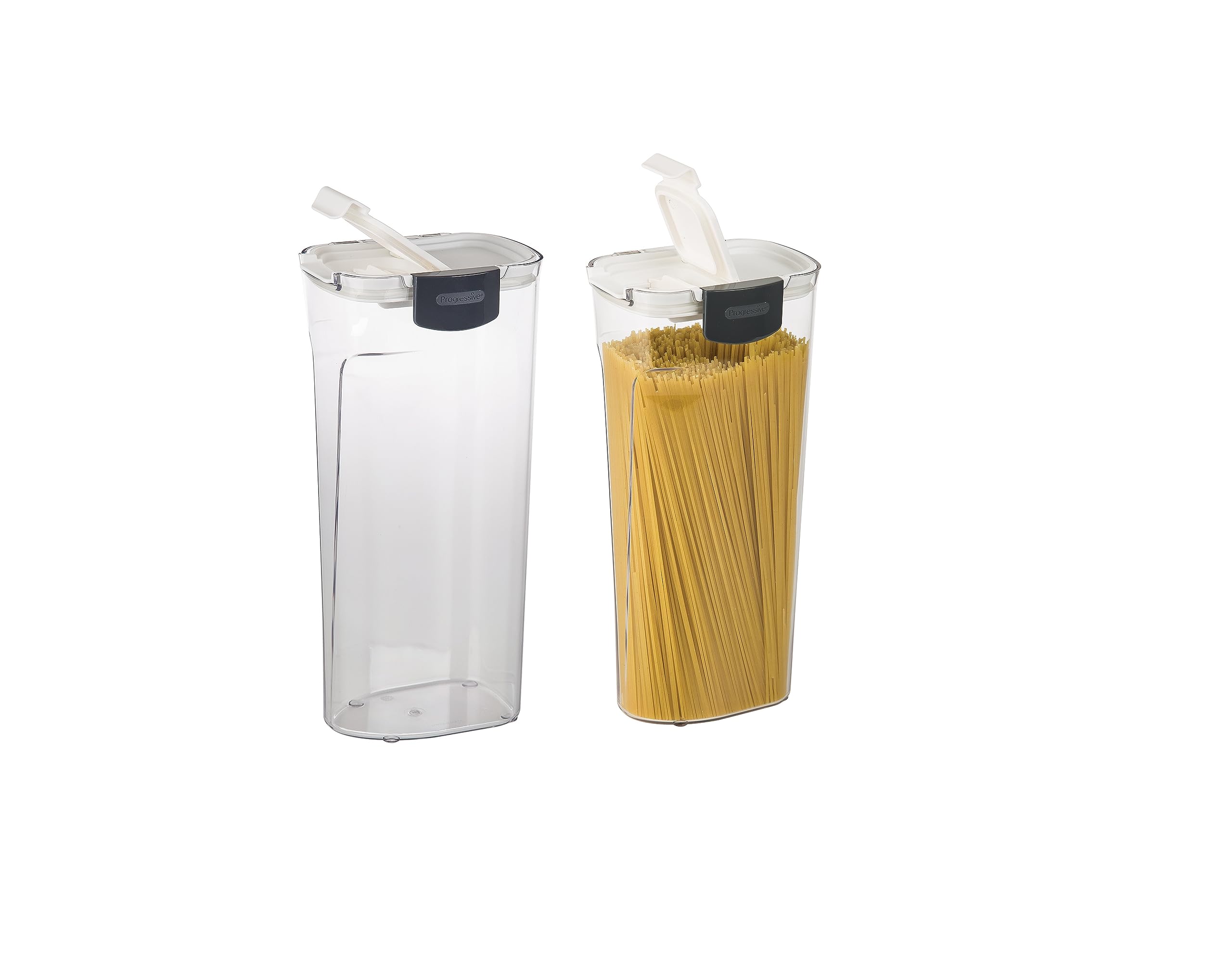 Progressive International Prepworks ProKeeper 2- Piece Kitchen Clear Food Baker's Kitchen Storage Organization Canister Set (Pasta 1.4-Quart)