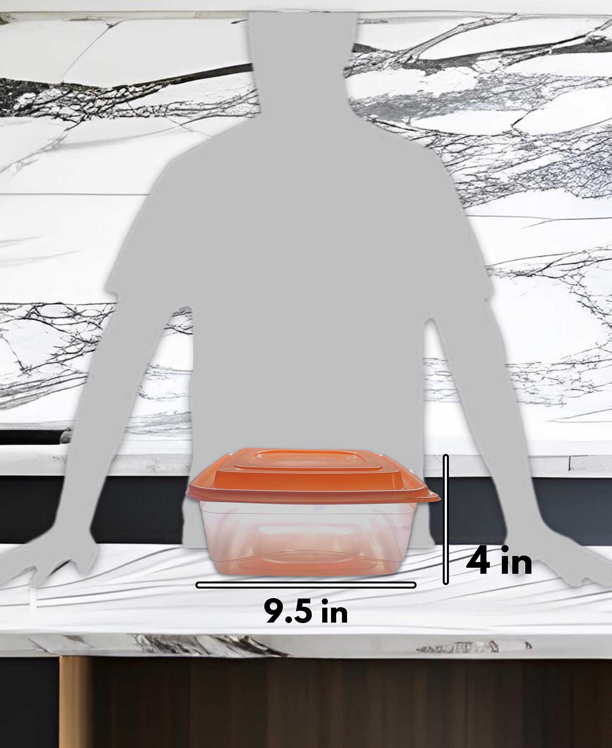 Room 2 Room 42-Piece Food Storage Container Set For Food Storage, Dishwasher Safe, Airtight, BEST VALUE (Orange)