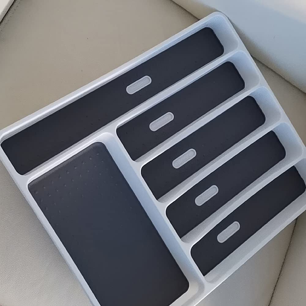 MengK Drawer Organizer Cutlery Tray Silverware Utensil Storage 6 Sections for Kitchen Office Dinning Room