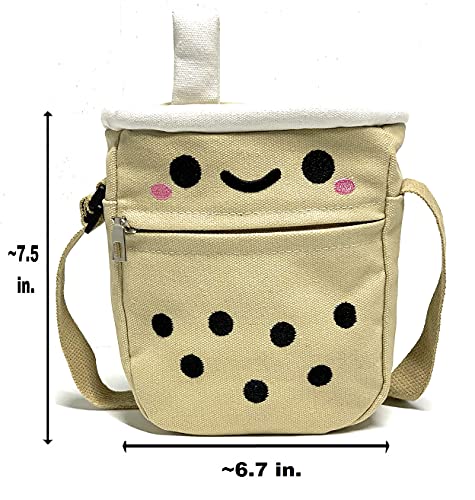 Cute Boba Milk Tea Crossbody Bag (BEIGE/TAN)