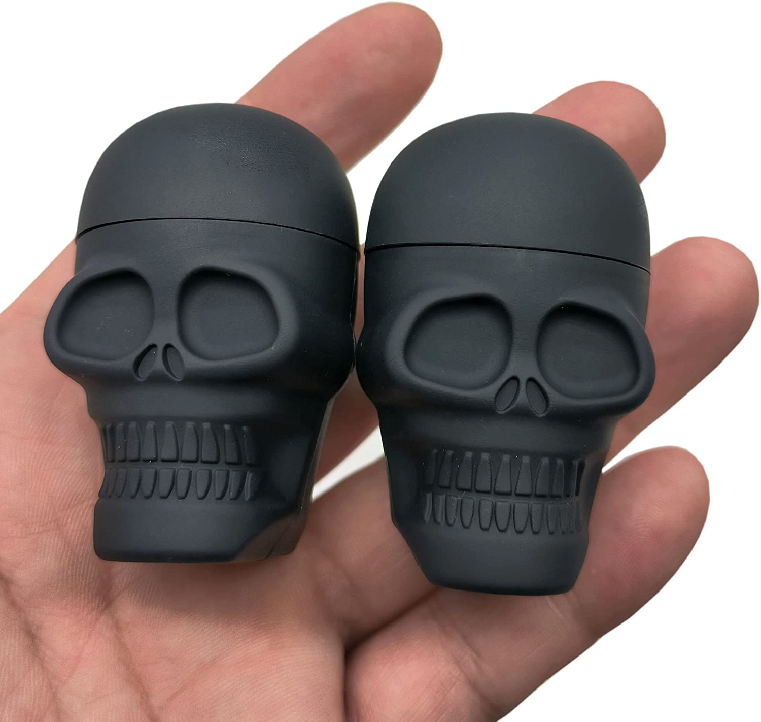 KUVIS 15ml Skull Silicone Wax Containers Non-stick Concentrate Jars with Carving Tool (Black)