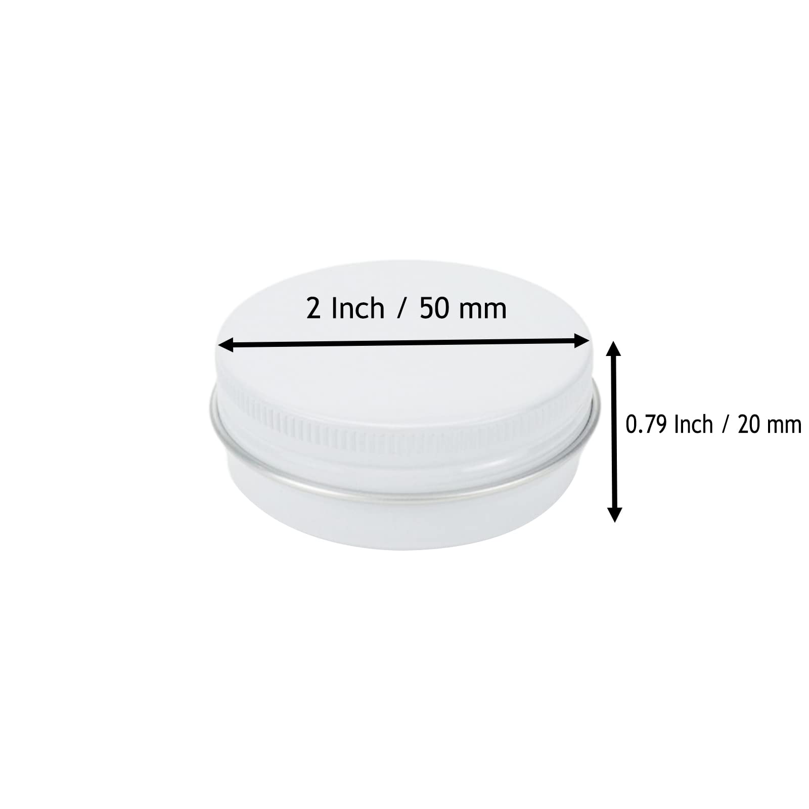 Mcredy Tin Metal Round Aluminum Can,White,1oz/30ML,Set of 12