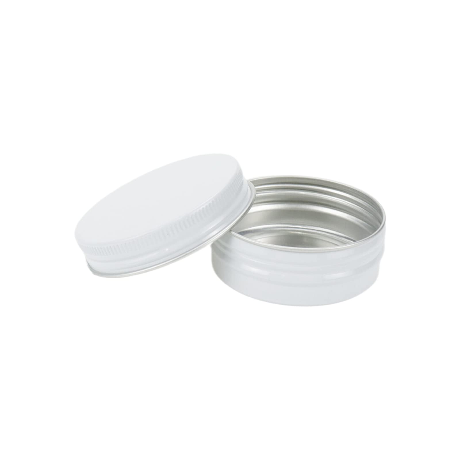 Mcredy Tin Metal Round Aluminum Can,White,1oz/30ML,Set of 12