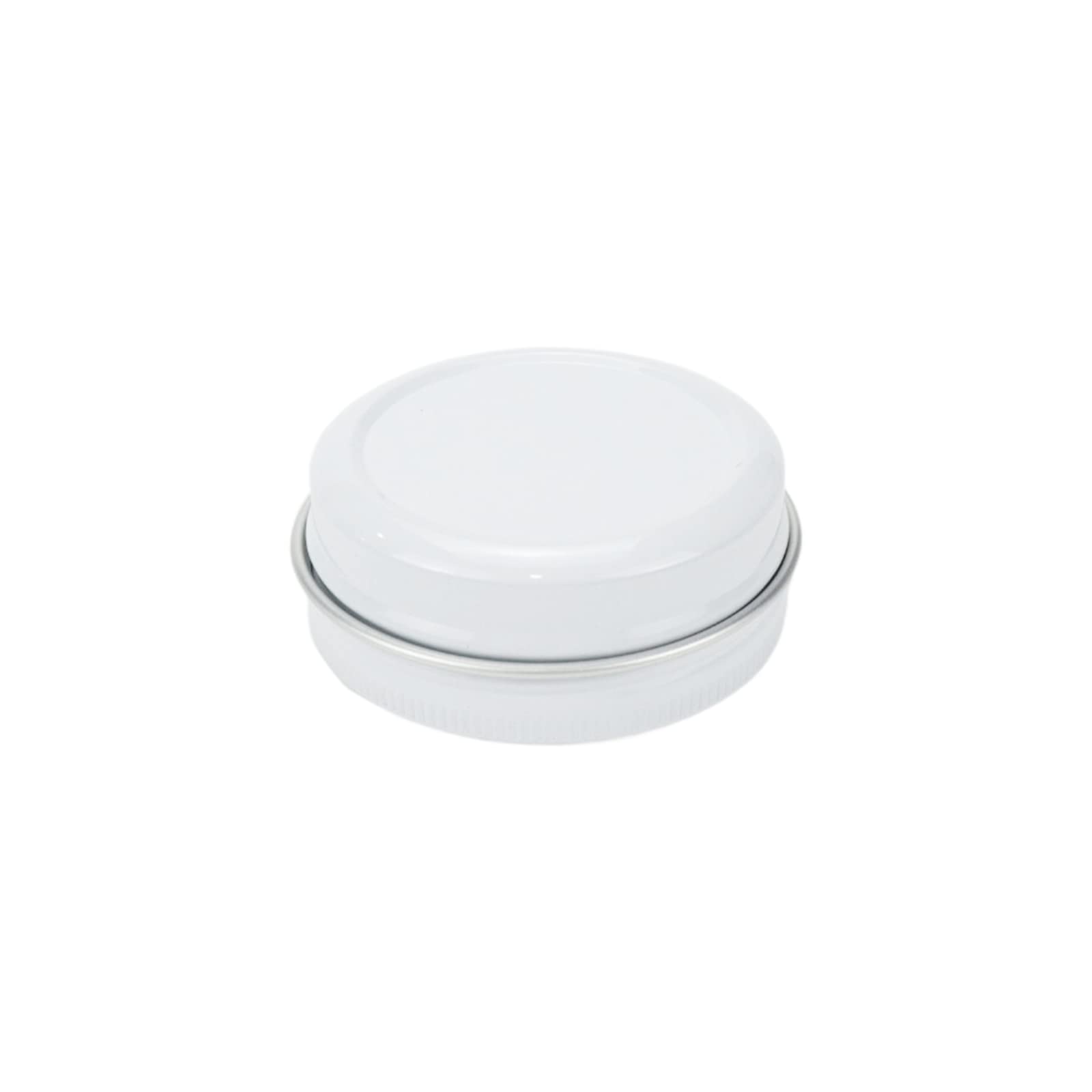Mcredy Tin Metal Round Aluminum Can,White,1oz/30ML,Set of 12