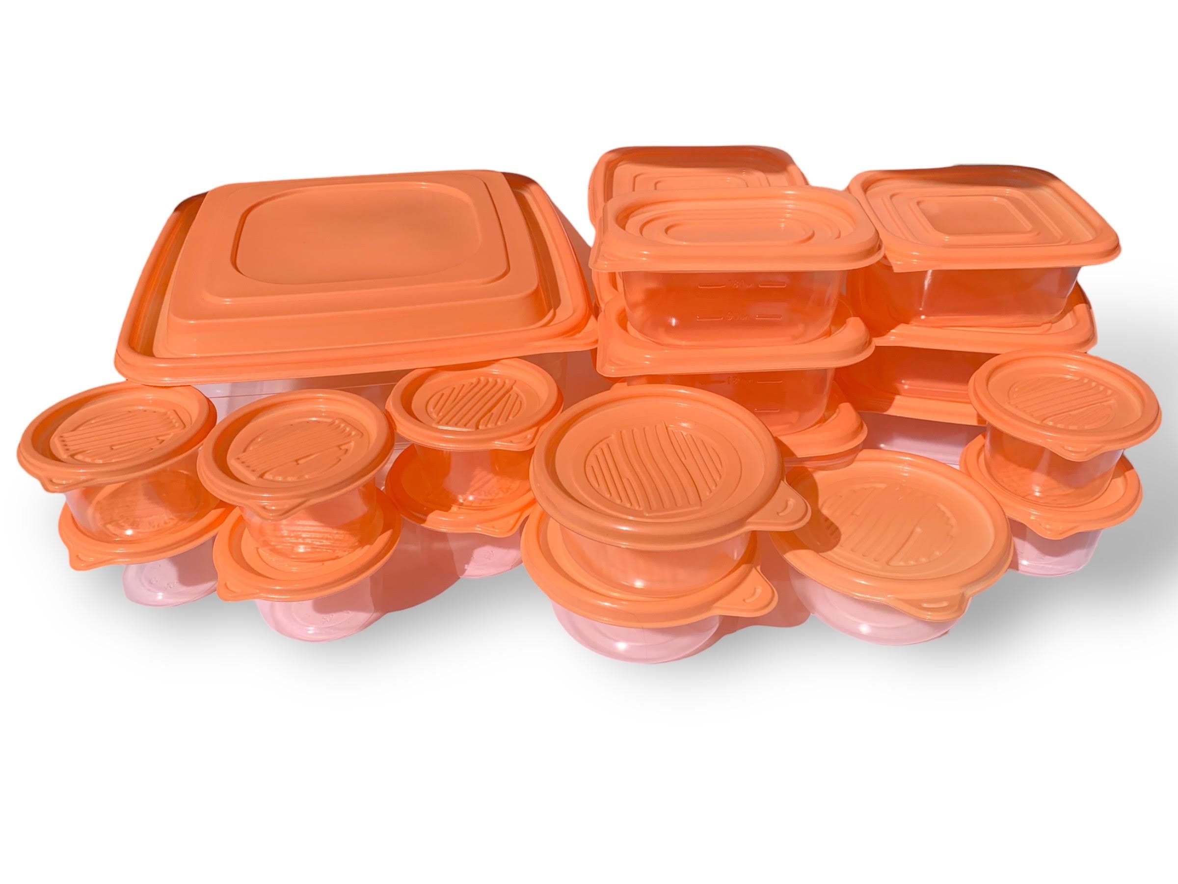 Room 2 Room 42-Piece Food Storage Container Set For Food Storage, Dishwasher Safe, Airtight, BEST VALUE (Orange)