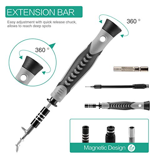 ORIA Precision Screwdriver Set, New Version 130 in 1 Screwdriver Kit with 120 Screwdriver Bits(117 PCS 28mm, 3 PCS 35mm), Repair Tool Kit with Magnetizer for Smart Phone, Household Appliances