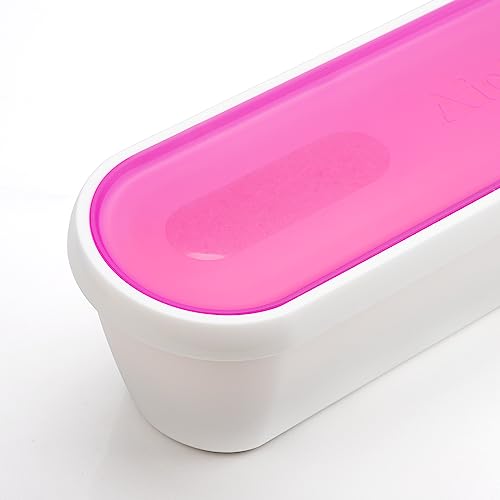 2 Quart Large Ice Cream Container with Lid and Stainless Steel Scoop, Double layer Freezer Storage Container Tub for sorbet and frozen yogurt or gelato, BPA FREE, Dishwasher Safe-Purple Lid