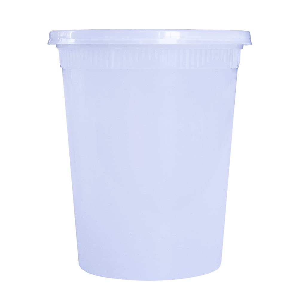 Plastic Deli Food Container (24 set - 32 oz) | For Storage, Meal Prep, Takeout, Leftovers | Includes Air-Tight Lids | Microwave/Dishwasher/Freezer Safe | Stackable | BPA-Free |
