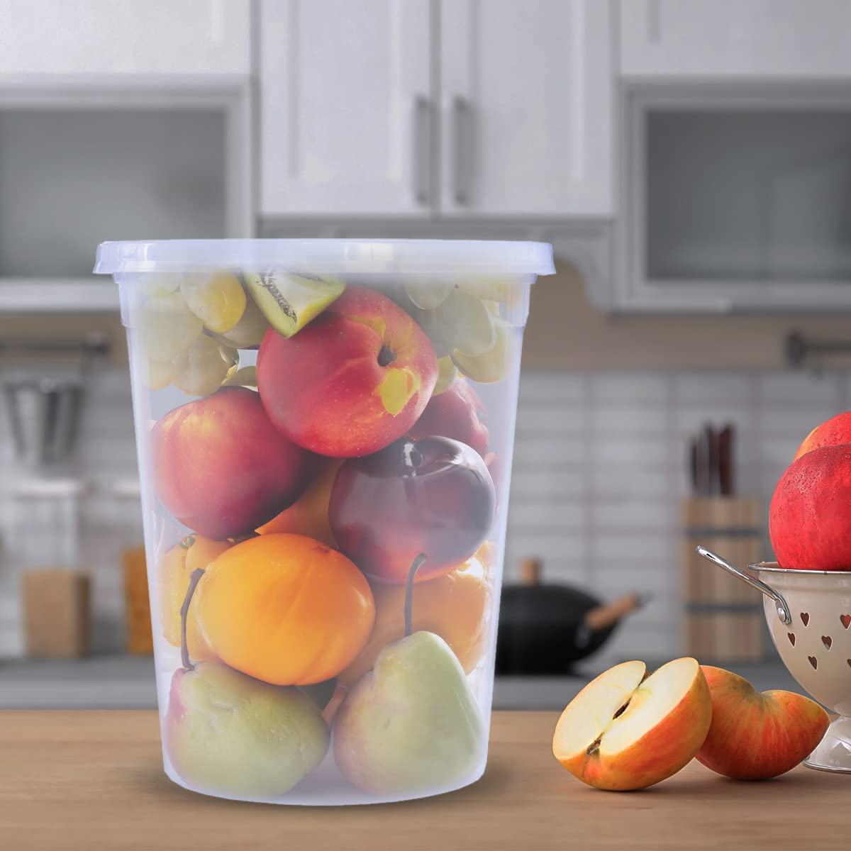 Plastic Deli Food Container (24 set - 32 oz) | For Storage, Meal Prep, Takeout, Leftovers | Includes Air-Tight Lids | Microwave/Dishwasher/Freezer Safe | Stackable | BPA-Free |