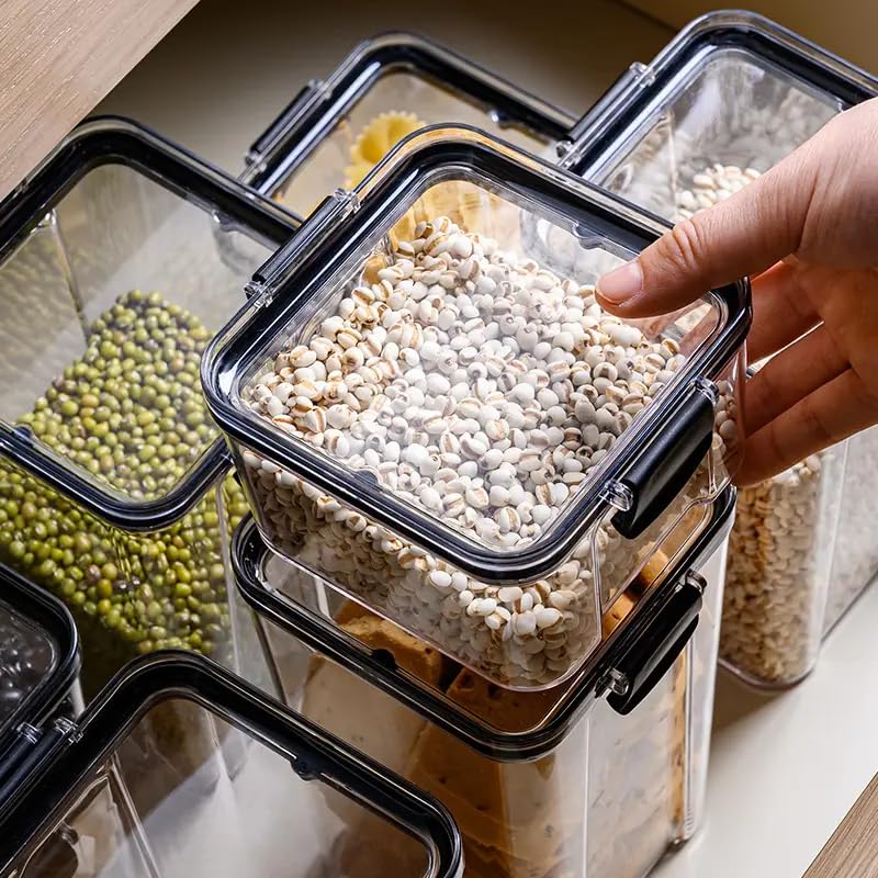 Airtight plastic container with lids to organize your kitchen - food storage container for freshness and convenience, Medium,3-Cups.
