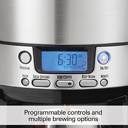 Hamilton Beach 12-Cup Coffee Maker, Programmable BrewStation Dispensing Coffee Machine, Black - Removable Reservoir (47900)