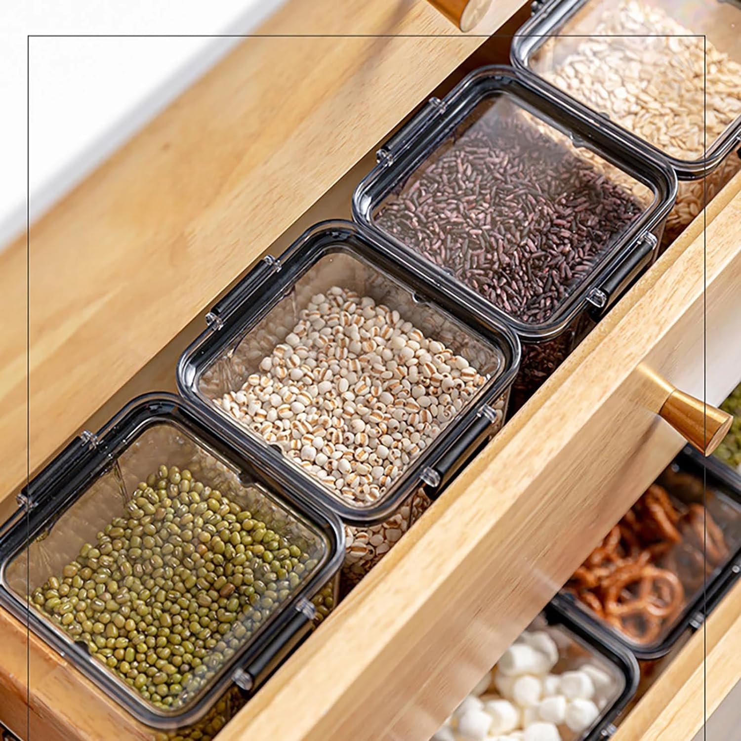 Airtight plastic container with lids to organize your kitchen - food storage container for freshness and convenience, Medium,3-Cups.