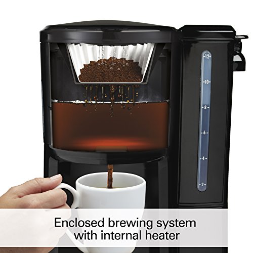 Hamilton Beach 12-Cup Coffee Maker, Programmable BrewStation Dispensing Coffee Machine, Black - Removable Reservoir (47900)