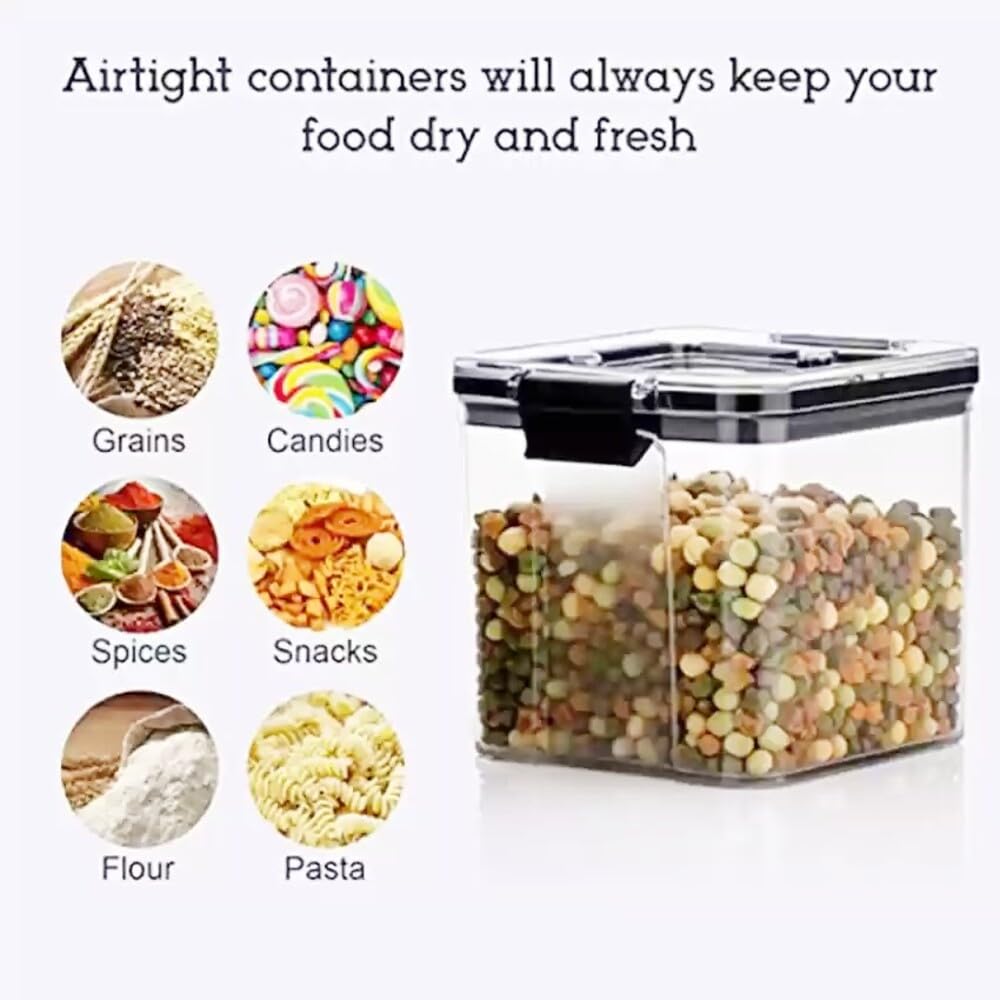 Airtight plastic container with lids to organize your kitchen - food storage container for freshness and convenience, Medium,3-Cups.