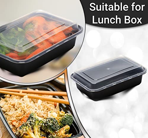 Neez 32oz [30 Pack] Meal Prep Containers 1 Compartment, Takeaway Food Prep Box with Lids, Reusable, Microwaveable & Freezable, Food Storage Sets, BPA Free Plastic