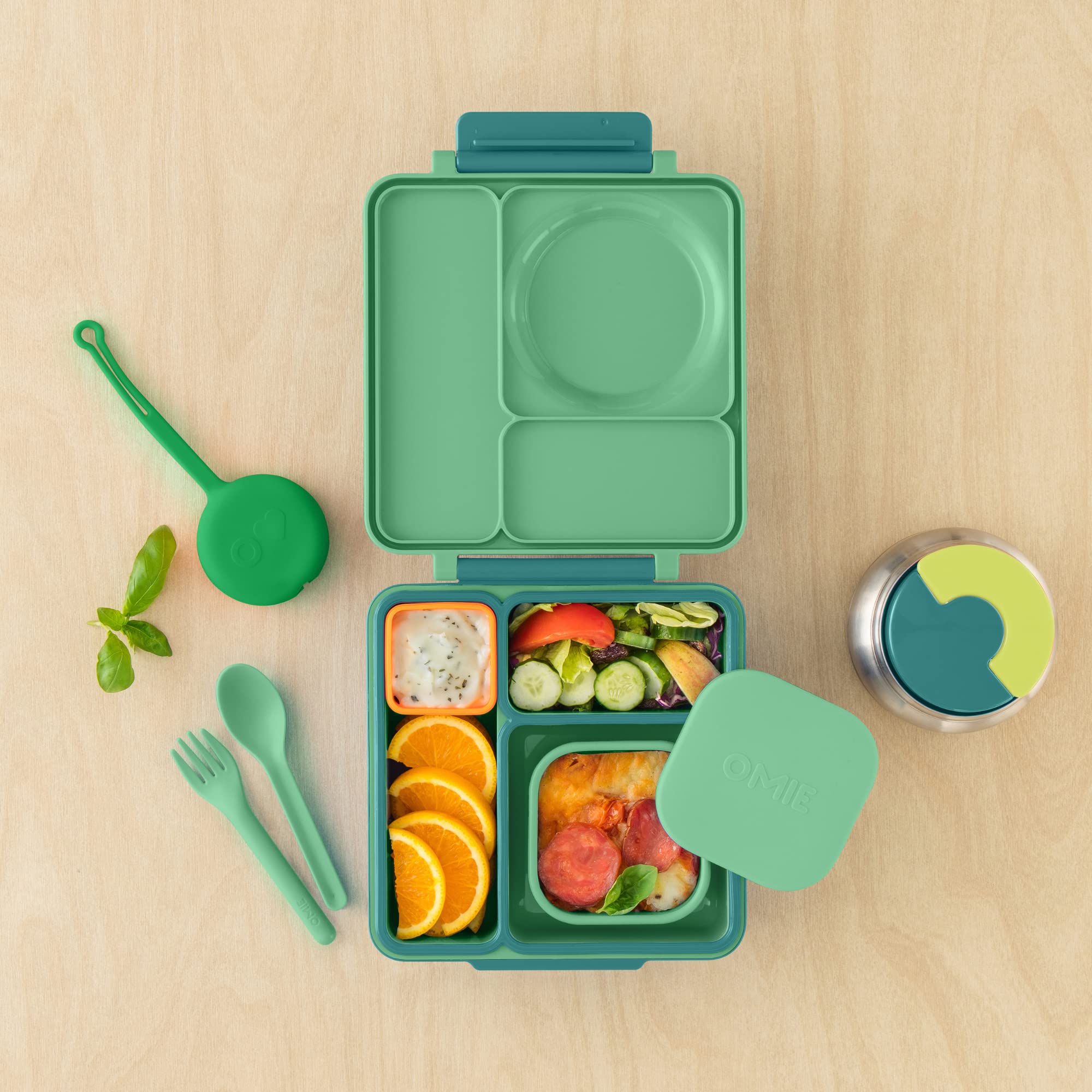Omie OmieBox Silicone Leakproof Snack Containers To Go, Food Storage Containers with Lid, School Lunch Bento Container - BPA Free, Airtight, Dishwasher and Freezer Safe, Oven Safe - 9.4 ounces