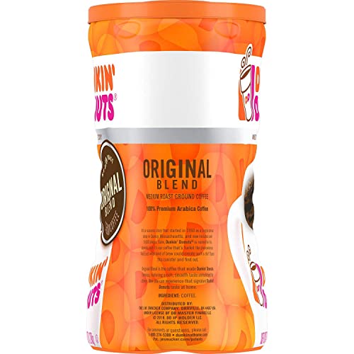Dunkin' Donuts Original Ground Coffee, 45 oz - Makes up to 150 6 fl oz cups, 2 Pack